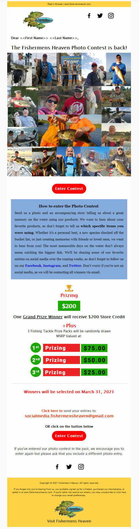 Email Template Design For Contest